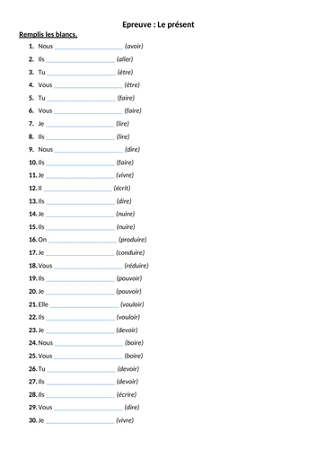 Le présent | Teaching Resources