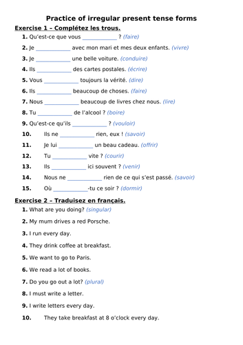 Le présent | Teaching Resources