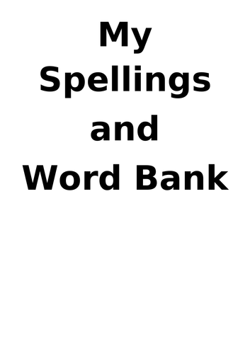 Word bank & spelling booklet for every pupil | Teaching Resources