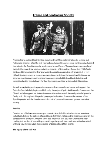 General Franco and Controlling Spain 1939-1945 | Teaching Resources
