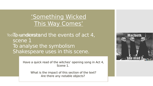 GCSE Macbeth Act 4 | Teaching Resources
