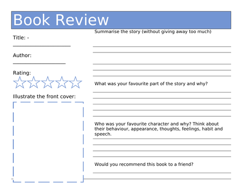 Book review template | Teaching Resources