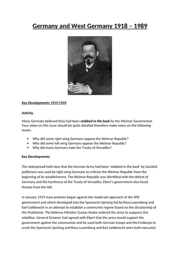 Weimar Germany 1919-1933 | Teaching Resources