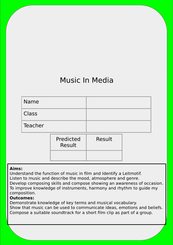 ASPIRE Curriculum - Y8 - Music In Media Booklet and Accompanying Slides ...