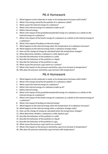 AQA GCSE Physics (9-1) - P6.4 Internal energy FULL LESSON | Teaching ...