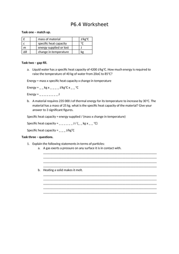 AQA GCSE Physics (9-1) - P6.4 Internal energy FULL LESSON | Teaching ...