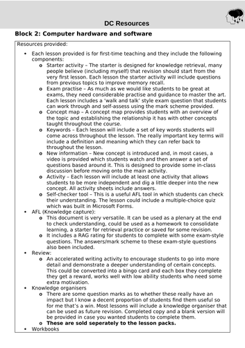 Ocr Gcse Cs Block 2 Teacher Guidance Teaching Resources