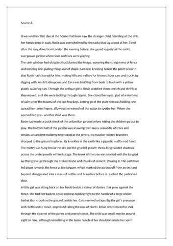 English Language: Paper One | Teaching Resources