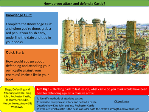 KS3 History - How do you attack and defend a castle? | Teaching Resources