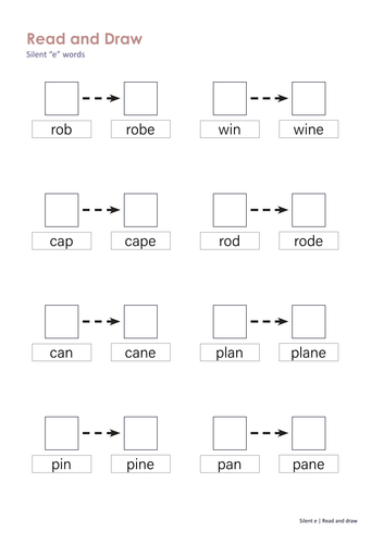 Silent e Worksheets - Read and Write | Teaching Resources