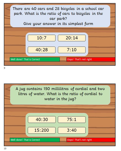 Simplifying Ratios-Powerpoint Quiz and Boom Cards Version | Teaching ...