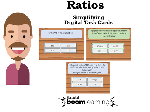 Simplifying Ratios-Powerpoint Quiz and Boom Cards Version | Teaching ...