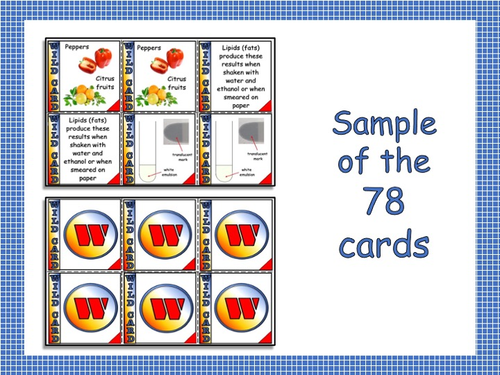 Food Groups, Nutrition and Food Tests Wildcard and Snap Card Games KS3 ...