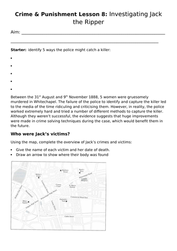 Crime and Punishment: Investigating Jack the Ripper | Teaching Resources