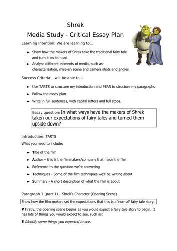 Shrek Unit - BGE Media/English | Teaching Resources