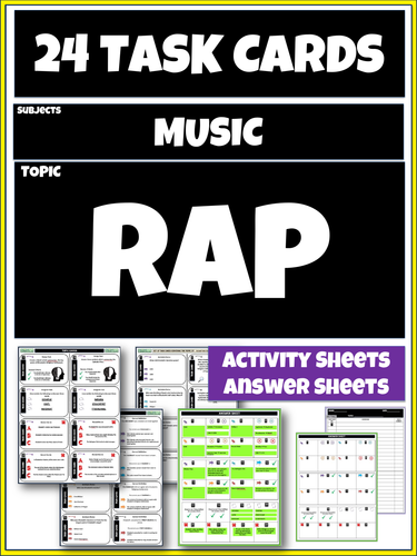 Rap Music Task Cards | Teaching Resources