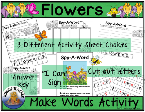 Flowers Word Work Activity Center Spring | Teaching Resources