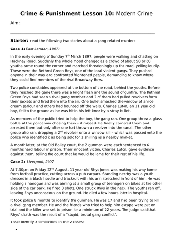 Crime and Punishment: Modern Crime | Teaching Resources