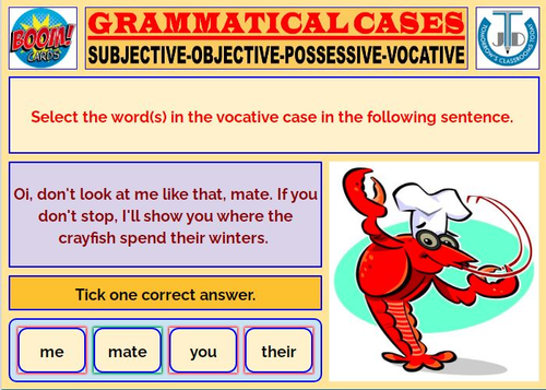 GRAMMATICAL CASES - SUBJECTIVE, OBJECTIVE, POSSESSIVE, VOCATIVE: 54 ...