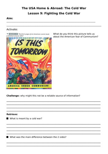 USA Home and Abroad: The Cold War - Fighting the Cold War | Teaching ...