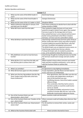 Conflict and Tension Revision Q and As | Teaching Resources