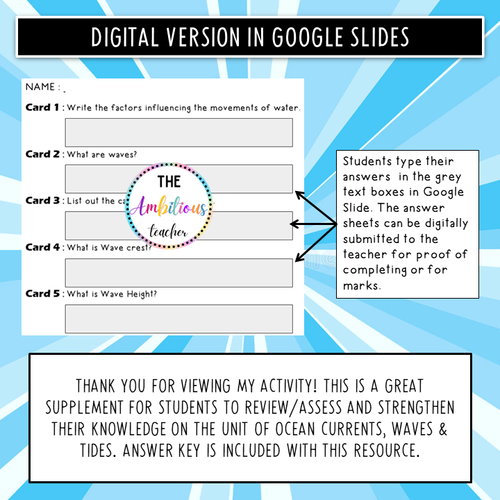 Ocean Currents, Waves & Tides Activity | Scavenger Hunt | Digital ...