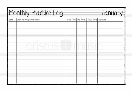 Music Practice Chart - Weekly & Monthly Printables | Teaching Resources