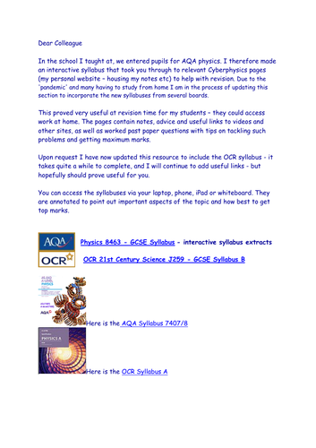 Interactive syllabus | Teaching Resources