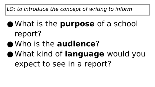 KS3 Writing to Inform | Teaching Resources