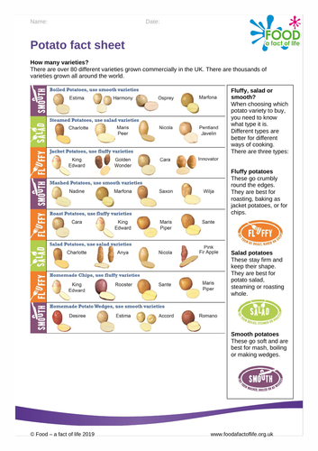 Potato factsheet | Teaching Resources