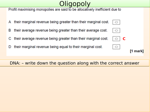 A-level Economics Oligopoly, game theory, cartels and the kinked demand ...