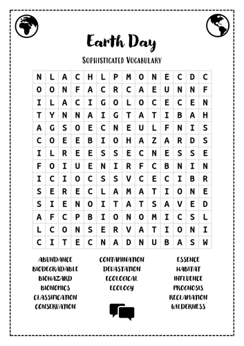 Earth Day Word Search | Sophisticated Vocabulary | Teaching Resources