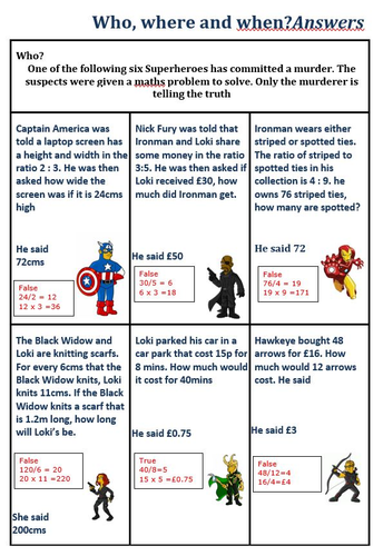 Unlock the Fun: Ratio Murder Mystery | Teaching Resources