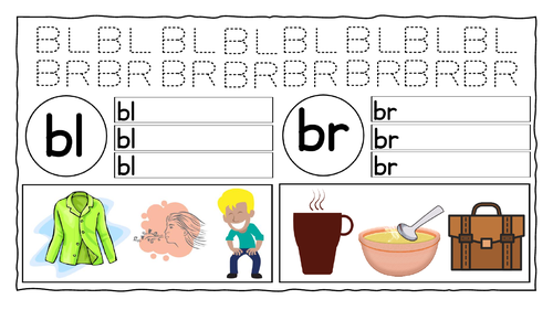 Blending Bl and Br Worksheets KS1 | Teaching Resources