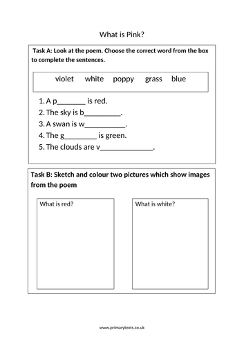 What is Pink? Christina Rossetti Classic Poem, PPT and Activities ...