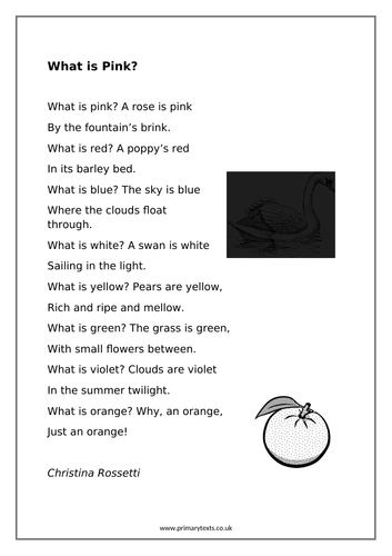 What is Pink? Christina Rossetti Classic Poem, PPT and Activities ...
