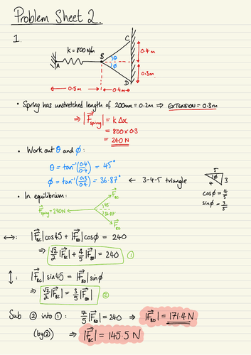 Physics - Mechanics Worksheets (Advanced - With Written Solutions ...