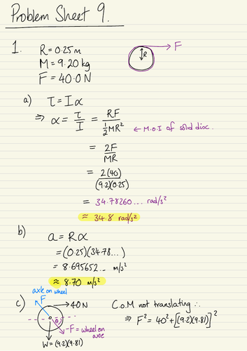 Physics - Mechanics Worksheets (Advanced - With Written Solutions ...