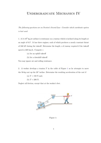 Physics - Mechanics Worksheets (Advanced - With Written Solutions ...