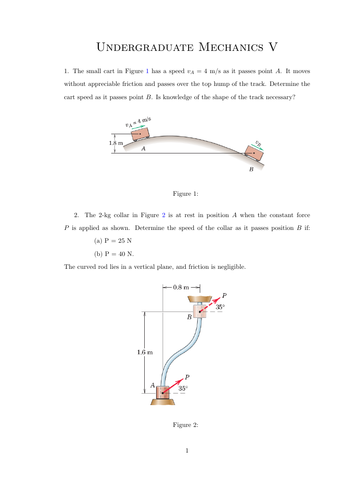 Physics - Mechanics Worksheets (Advanced - With Written Solutions ...
