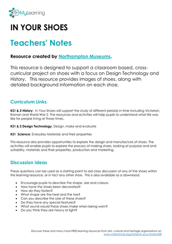 In Your Shoes - Cross Curricular Project | Teaching Resources
