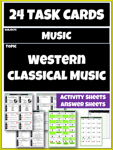 Western Classical Music Task Cards | Teaching Resources