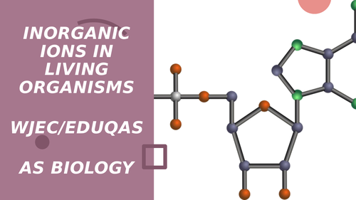 WJEC/EDUQAS AS Biology Unit 1.1 - Inorganic Ions - LESSON/ACTIVITIES ...