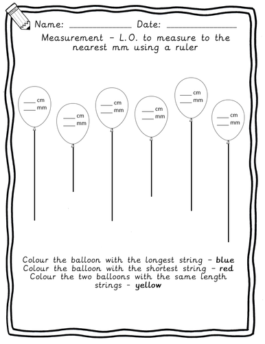Year 3 maths: measurement - capacity and length worksheets (cm and mm ...