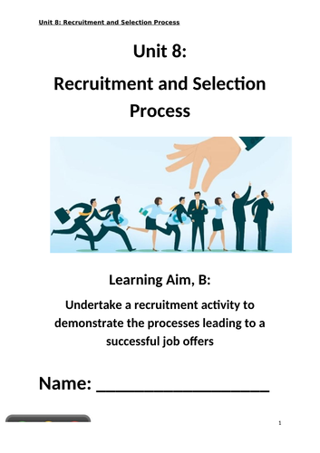 BTEC Business - Unit 8: Recruitment & Selection (Complete bundle) (BTEC ...