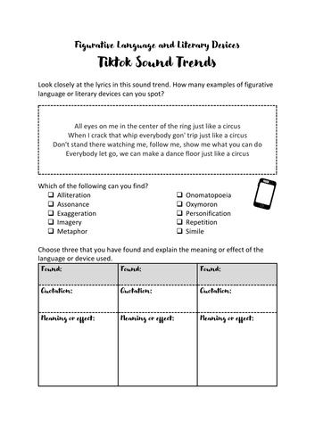 April Tiktok Sound Trend Lyrics | Figurative Language | Literary ...