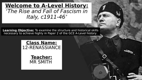 A-Level Fascist Italy (1911-1946) | Teaching Resources