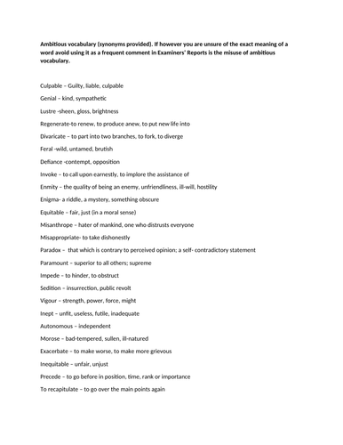 GCSE ENGLISH LANGUAGE - using ambitious language correctly | Teaching ...