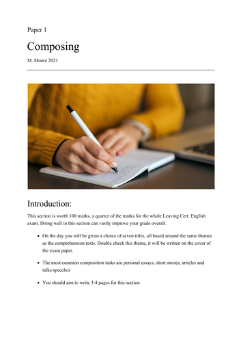 Paper One - Composing Revision | Teaching Resources