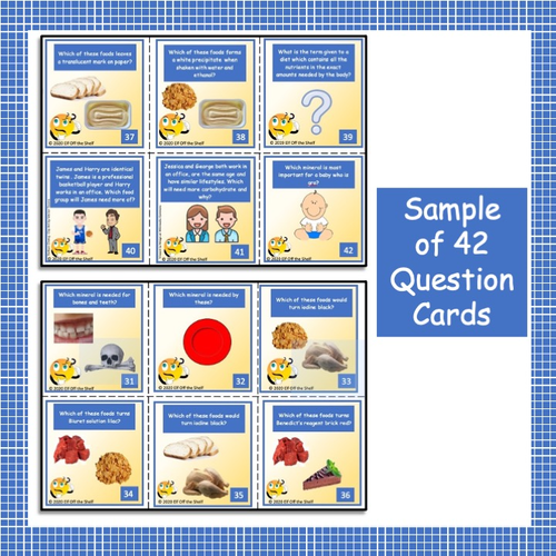 Food, Nutrition and Food Tests 42 Question Board Game KS3 | Teaching ...